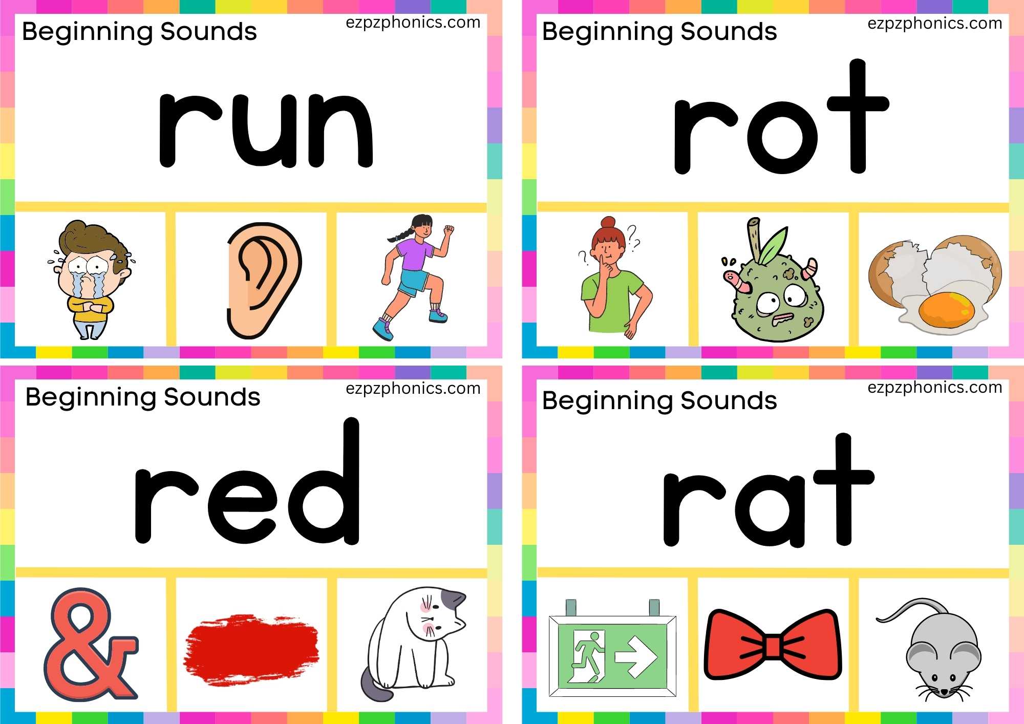 Letter R Read The Word And Clip The Correct Image Clip Card Group 1 - ezpzphonics.com